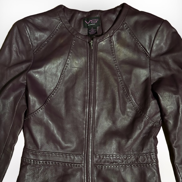 Vakko | Jackets & Coats | Vakko Vs 2 Genuine Leather Deep Purple Jacket ...